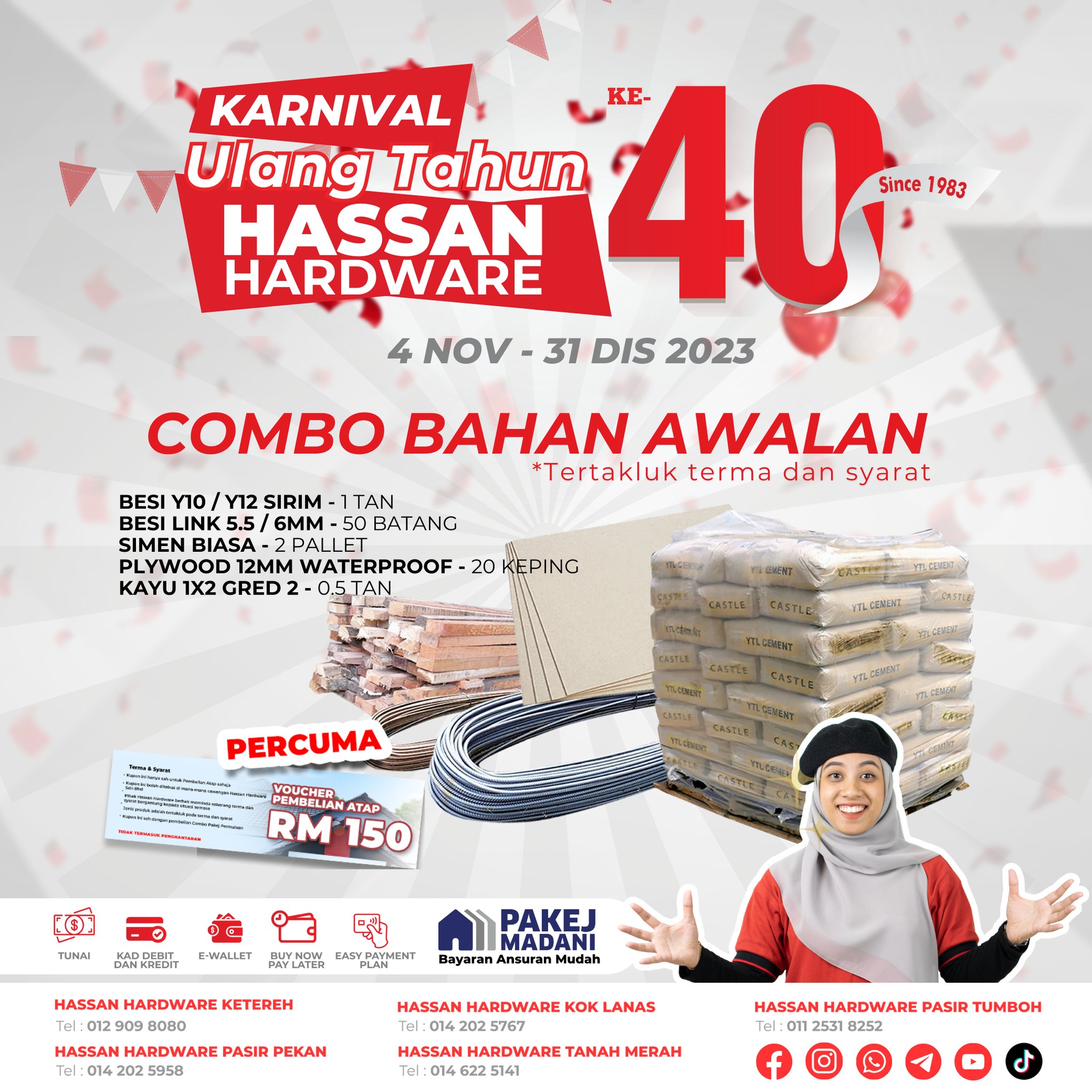 5 Bahan Penting Bina Rumah .. Besi Y Besi link Simen Kayu 1×2 Plywood ...